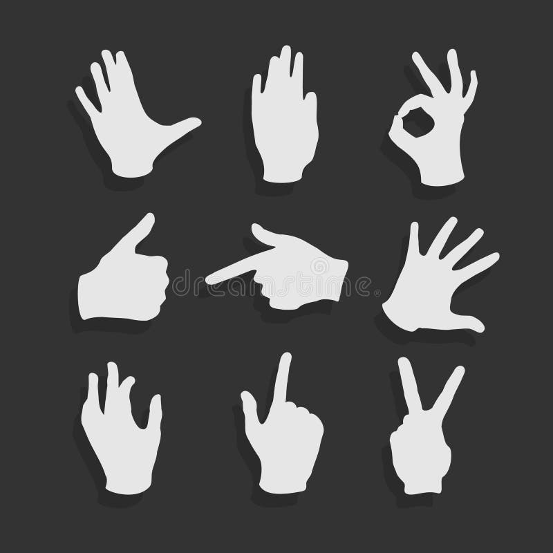 Vector Set Hand Symbols stock vector. Illustration of palm - 66715955