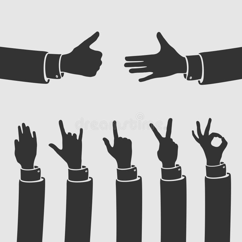 Vector Set Hand Symbols stock vector. Illustration of finger - 74227564