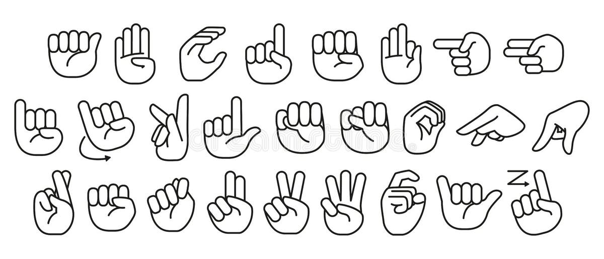 Asl Alphabet Set Stock Illustrations – 103 Asl Alphabet Set Stock ...