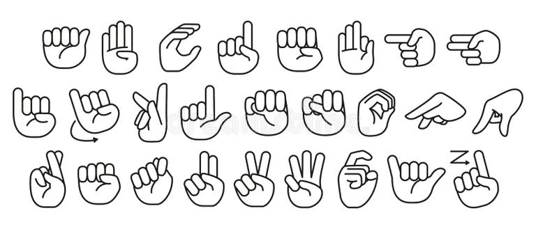 Asl Alphabet Set Stock Illustrations – 103 Asl Alphabet Set Stock ...