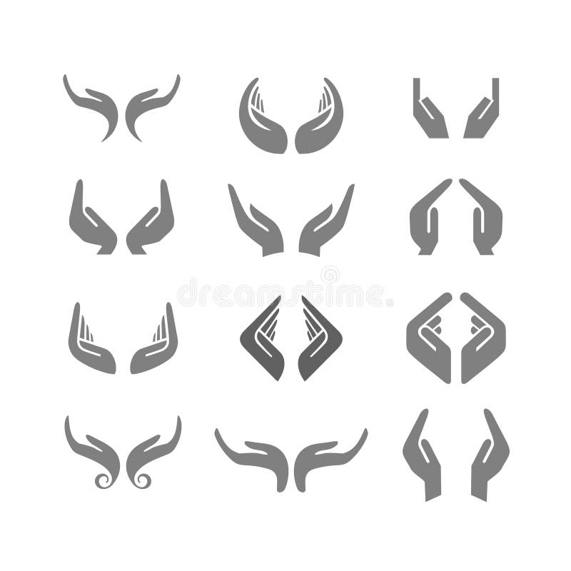 Vector Set Hands Various Positions Stock Illustration - Illustration of ...