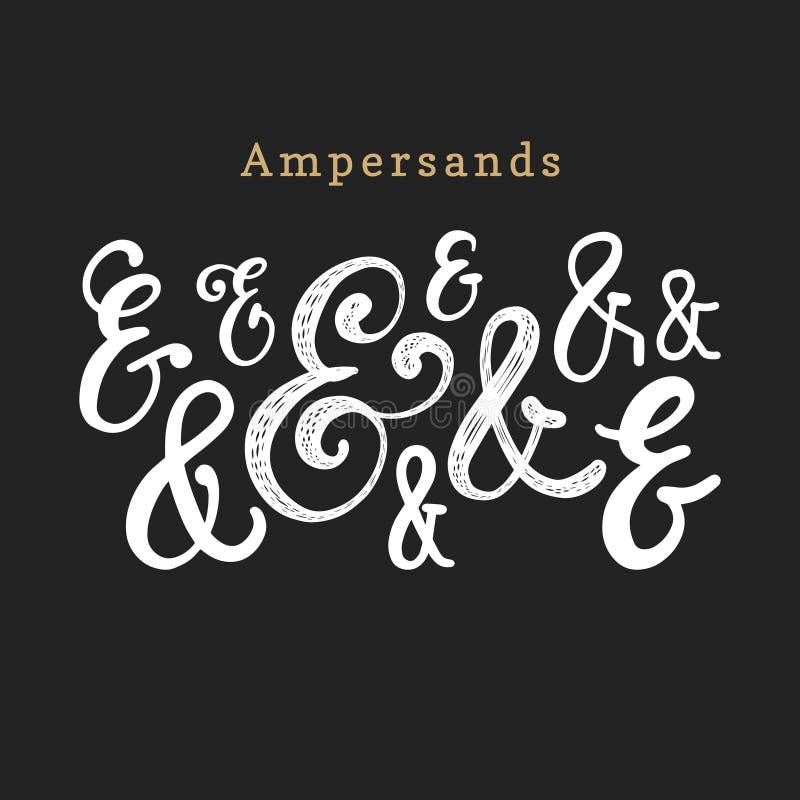 Vector Set of Handwritten Ampersands.Calligraphic Symbols Collection on ...