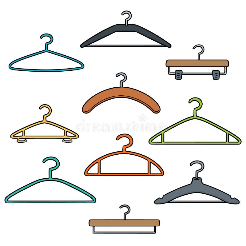 Vector set of hangers stock vector. Illustration of metal - 118686296