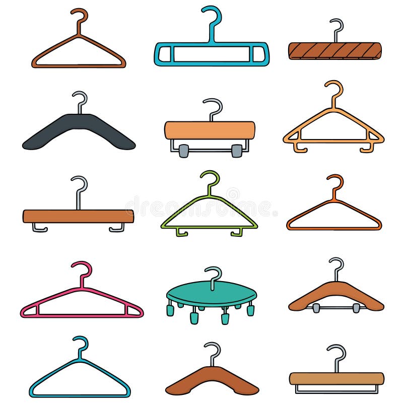 Vector set of hangers stock vector. Illustration of hand - 119307464