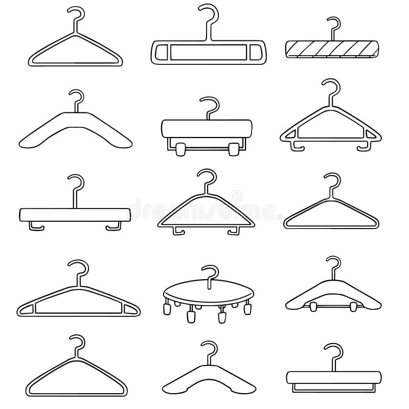 Vector set of hangers stock vector. Illustration of hanger - 106881827