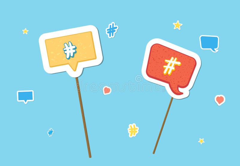 Set of Hashtag Signs. Vector Illustration. Stock Vector - Illustration ...