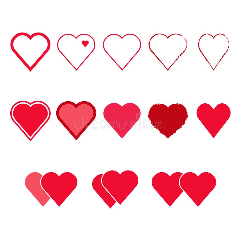 Vector set of Heart shapes stock vector. Illustration of relation ...