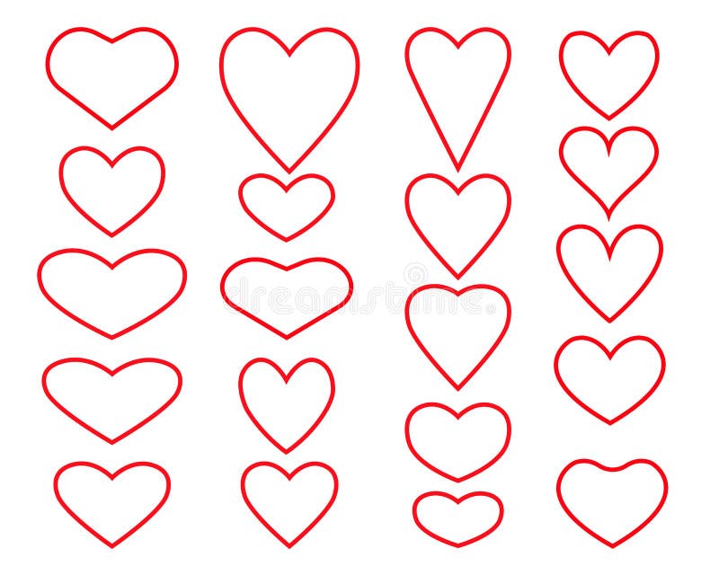 Vector Set of Hearts Different Shape. Valentine S Day Icon Collection ...