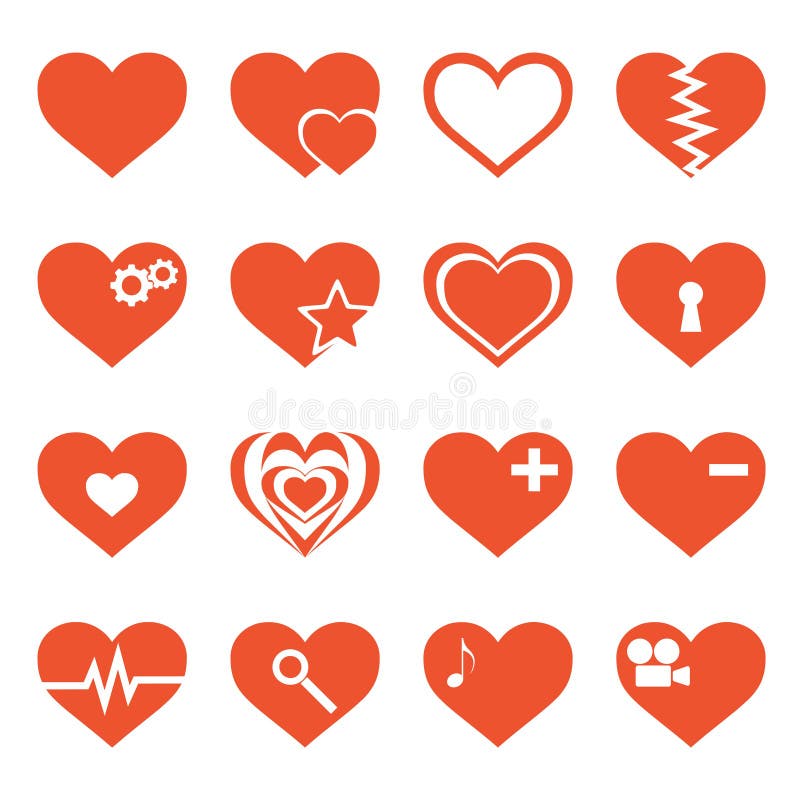 Vector set of hearts icons stock vector. Illustration of abstract ...