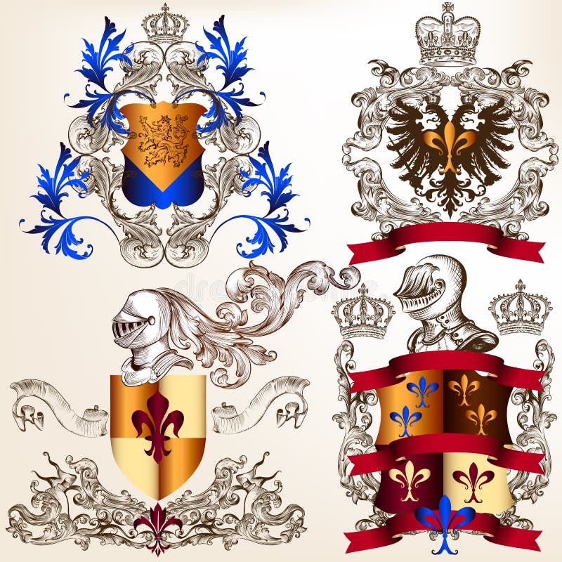 Chivalry Shields Stock Illustrations – 85 Chivalry Shields Stock ...