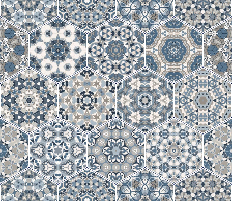 Vector Set of Hexagonal Patterns. Stock Vector - Illustration of ...