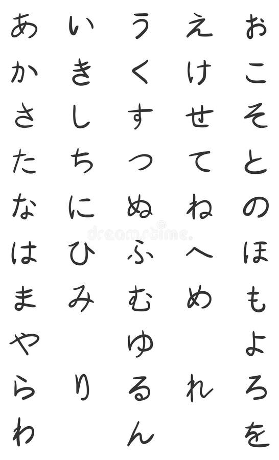 Vector Set of Hiragana Symbols. Japan Alphabet. Stock Vector ...