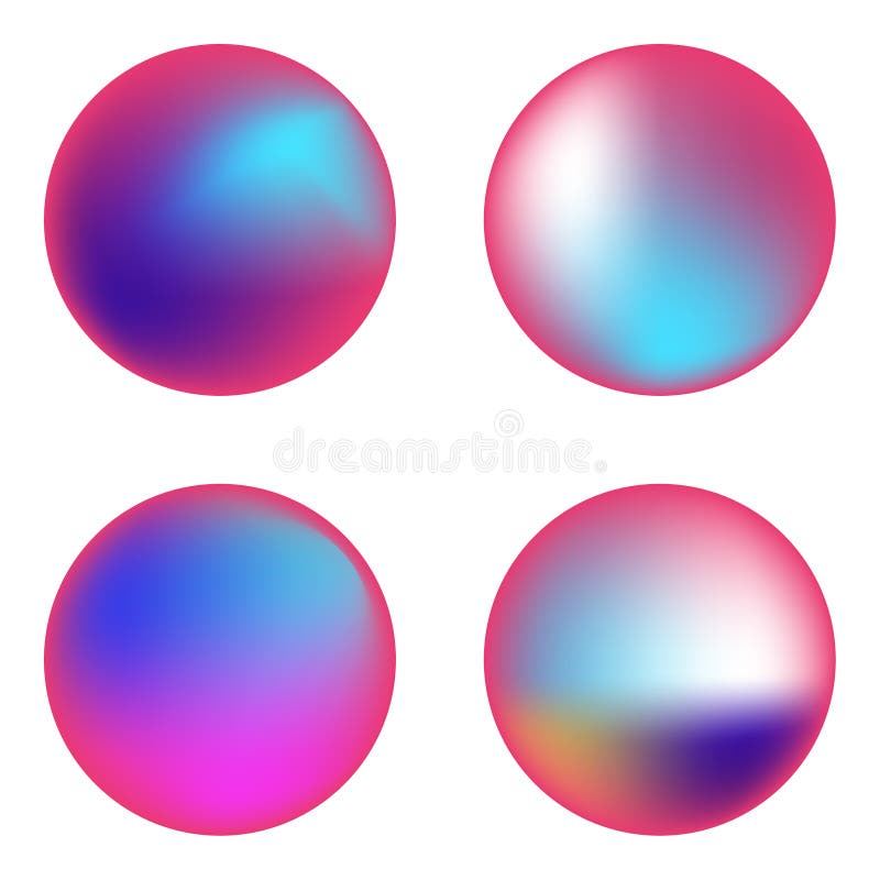 Vector Set Holographic Circles. Stock Vector - Illustration of blue ...