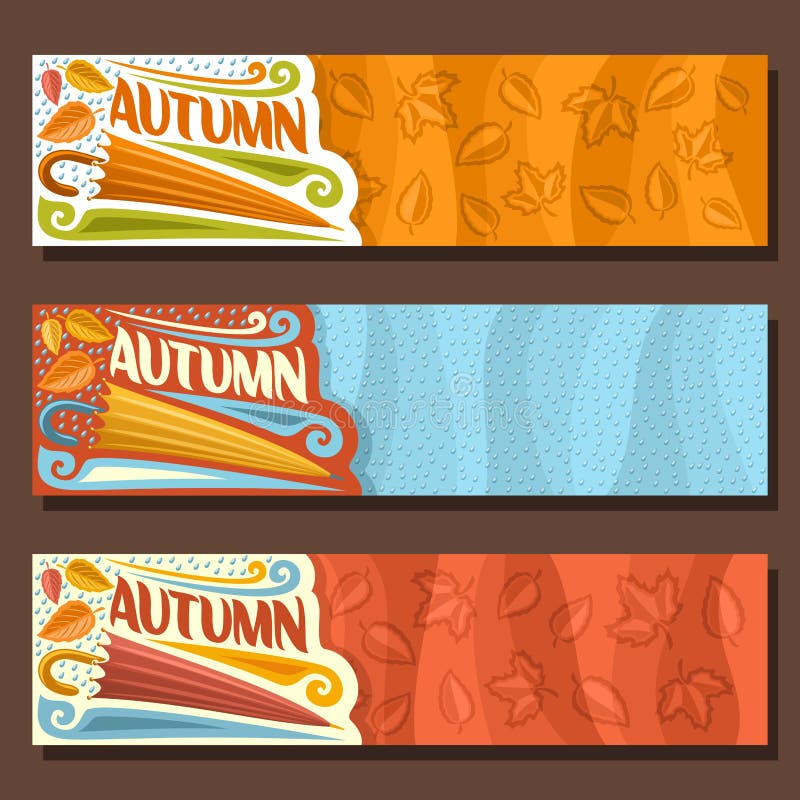 Vector Set Horizontal Banners for Autumn Season Stock Vector ...