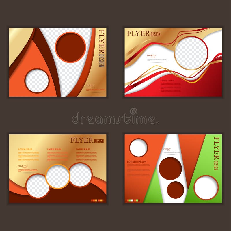 Vector Set of Horizontal Flyers for Design Stock Vector - Illustration ...