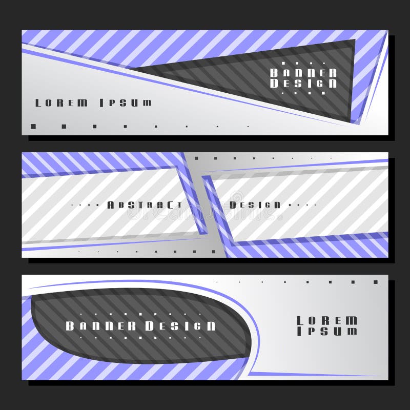 Vector Set Of Horizontal Futuristic Banners Stock Vector - Illustration ...