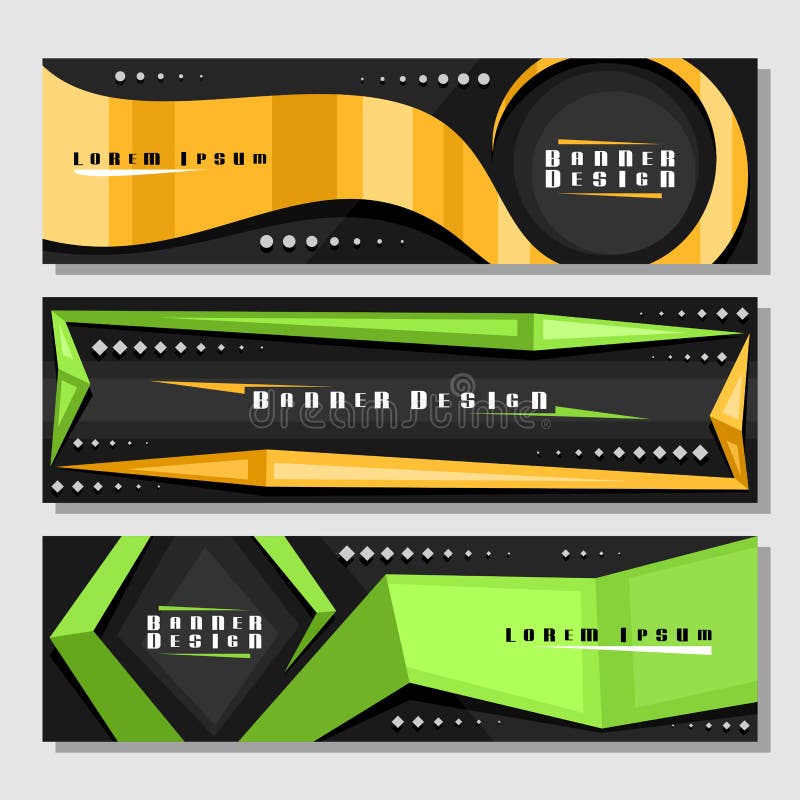Vector Set of Horizontal Futuristic Banners Stock Vector - Illustration ...