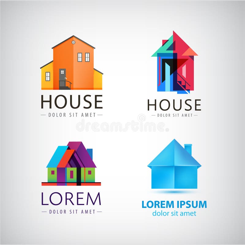 Vector Set of House Logos, Property, Real Estate Stock Vector ...