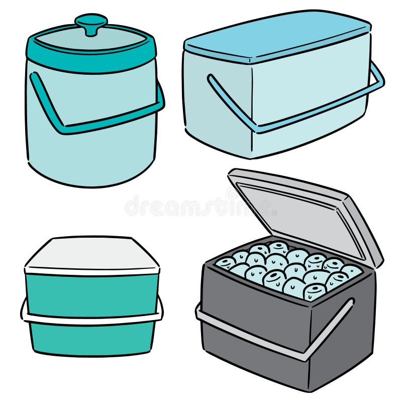 Vector set of ice bucket stock vector. Illustration of chest - 144478644