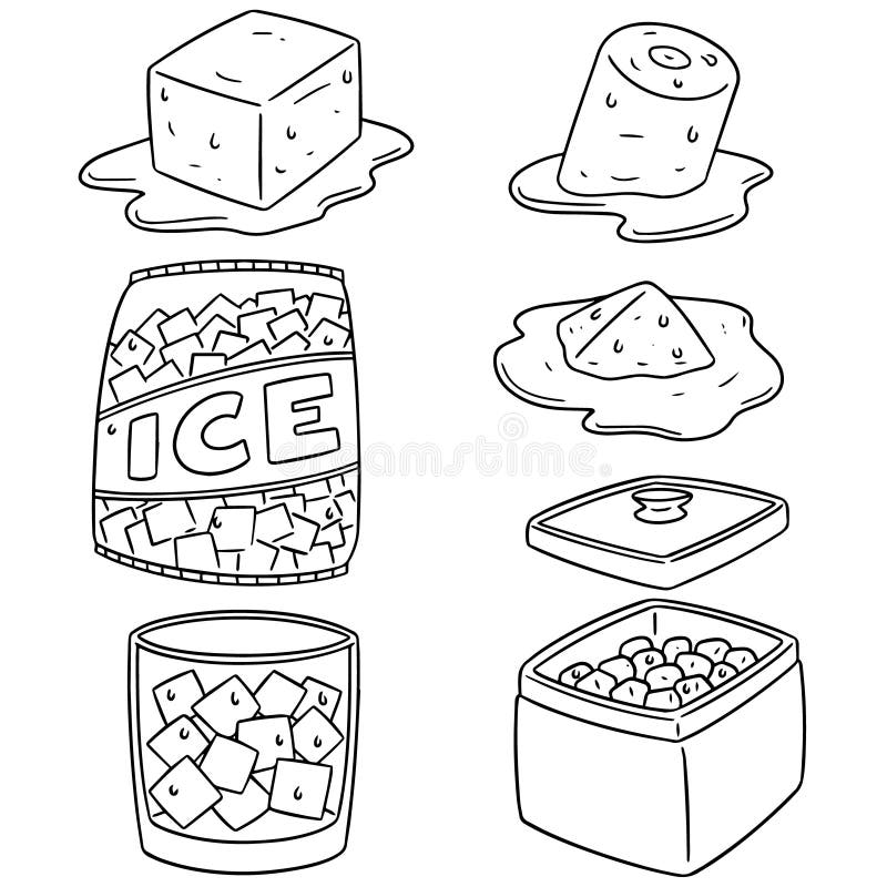 Vector set of ice stock vector. Illustration of drawn - 117608395