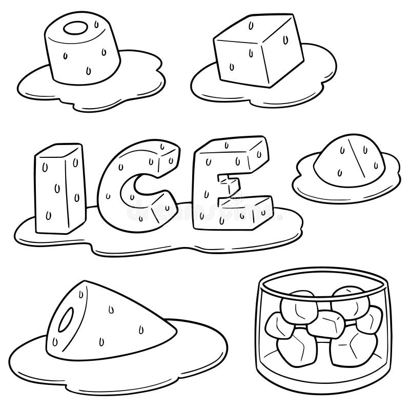 Vector set of ice stock vector. Illustration of hand - 121026474