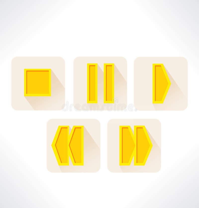 Vector Set Icon of Color Button for Player. Stock Illustration ...