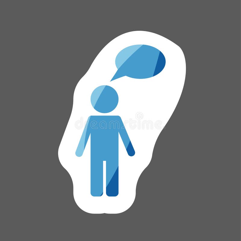 Vector Set Icon Man Thinks or Talk. Vector Illustration on Color Stock ...