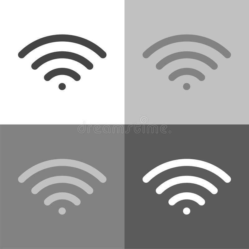 Vector Set Icon Wi-fi on White-grey-black Color. Stock Vector ...