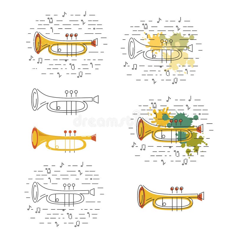 Cornet Outline Stock Illustrations – 450 Cornet Outline Stock ...