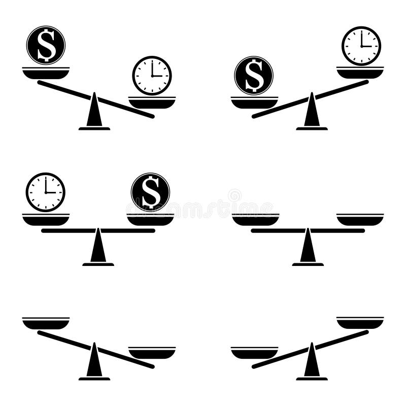 Scale Comparison Icon in Flat Style. Balance Weight Vector Illustration ...