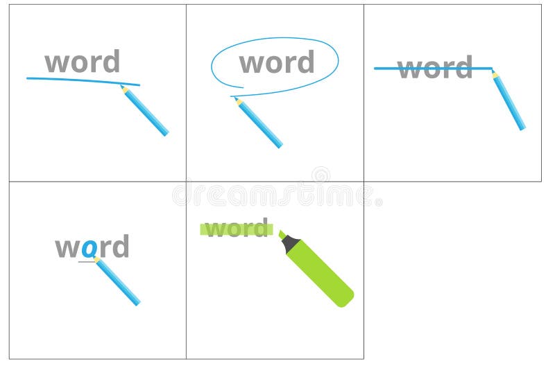 Vector Set of Icons of Language Exercises. Stock Vector - Illustration ...