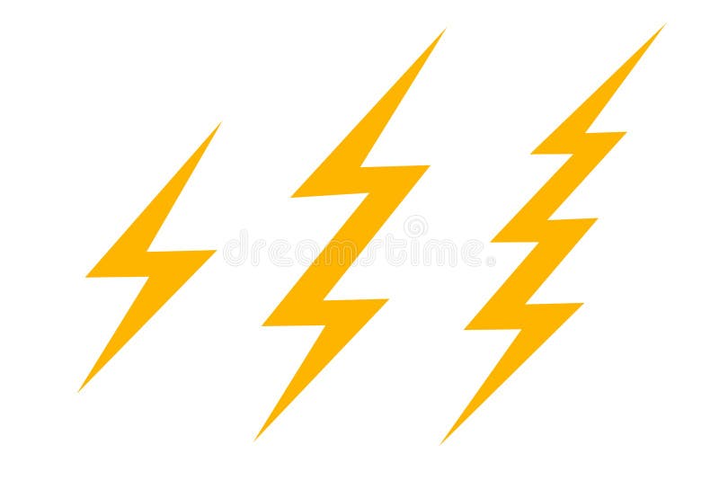 Vector Set Icons of Lightning in Retro Comics Style. Different ...