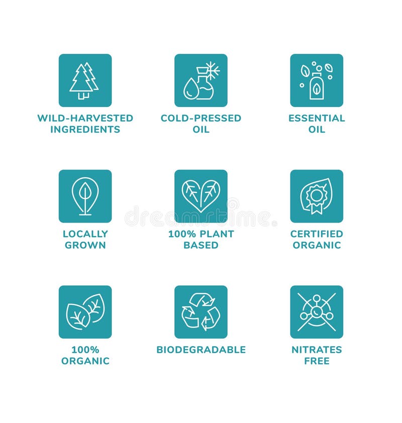 Plant Based Logo Set Stock Illustrations – 637 Plant Based Logo Set ...