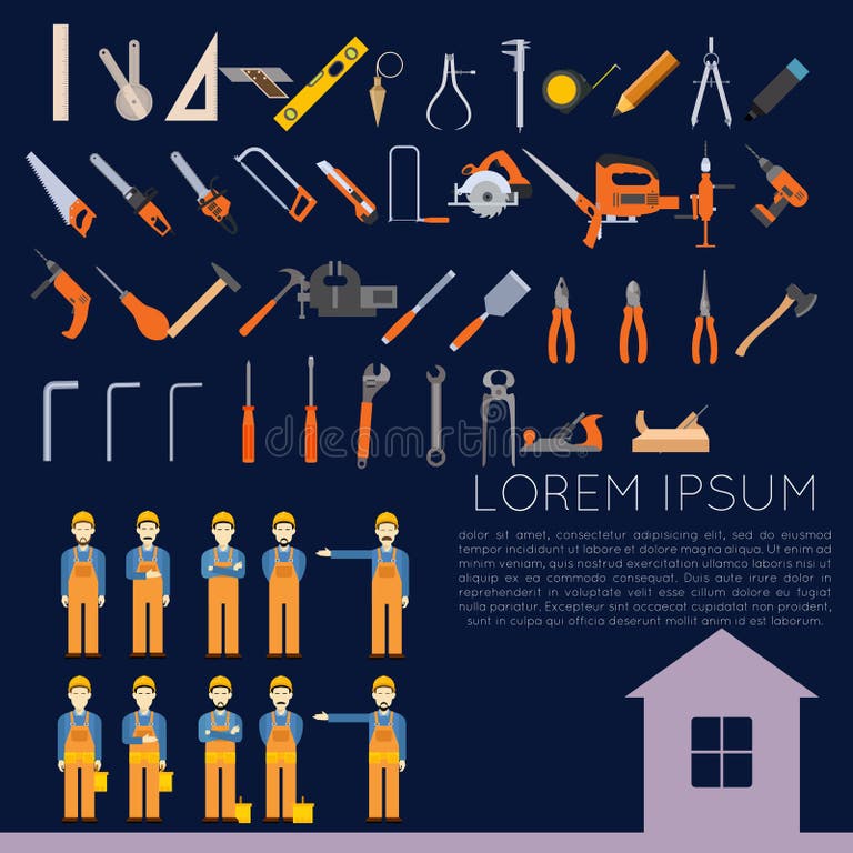 Vector Set of Icons Owith Tools for Repair Stock Vector - Illustration ...