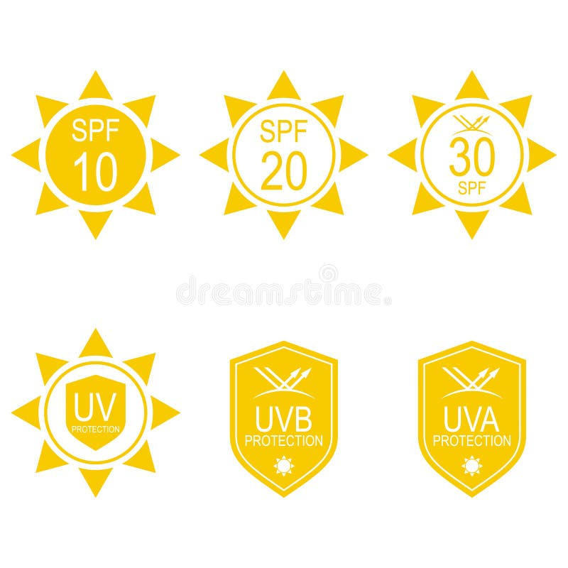 Vector set icons SPF stock vector. Illustration of isolated - 125221199