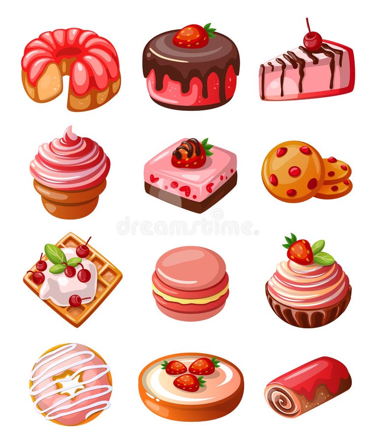 Vector set of icons sweets stock vector. Illustration of icon - 78943137