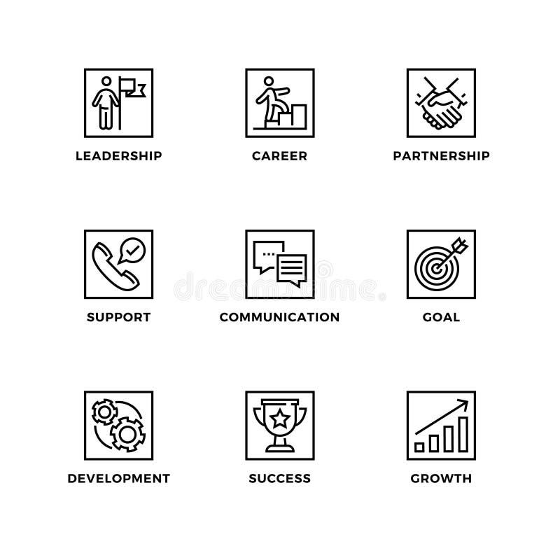 Vector Set of Icons for Teamwork Stock Vector - Illustration of leader ...