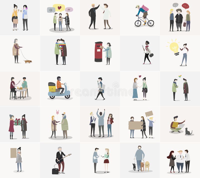 Vector Set of Illustrated People Stock Vector - Illustration of graphic ...