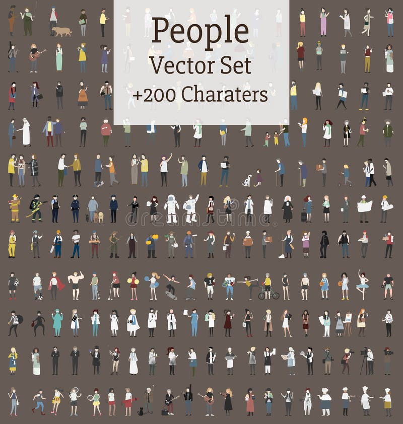 Vector Set of Illustrated People Stock Vector - Illustration of vector ...