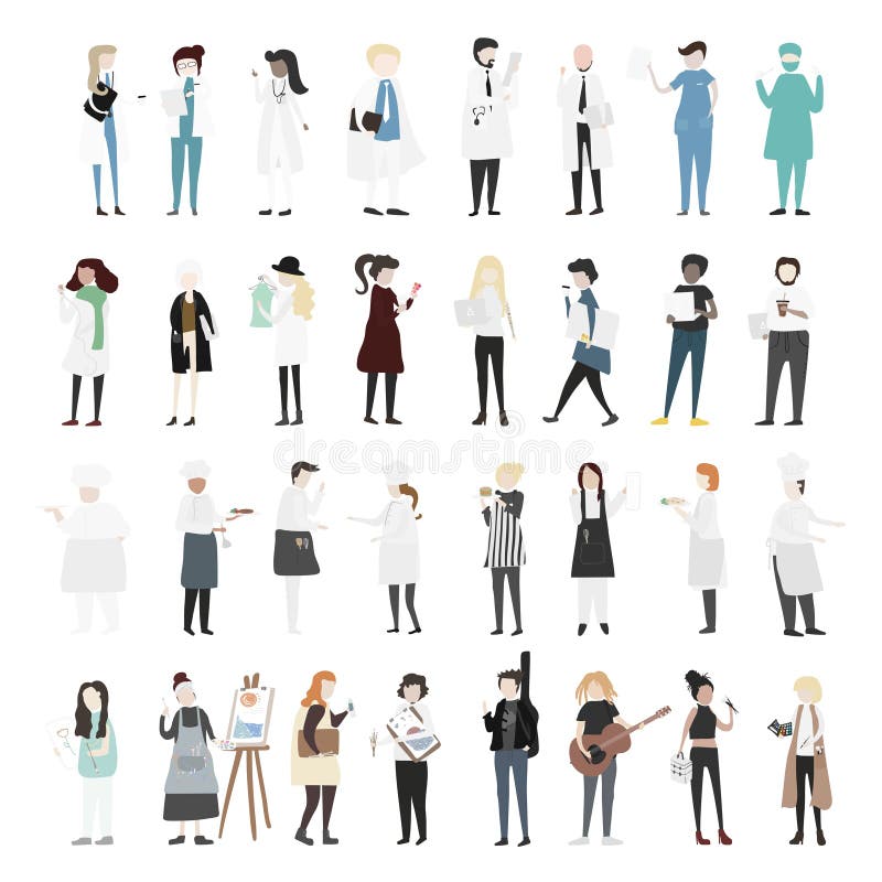 Vector Set of Illustrated People Stock Vector - Illustration of society ...