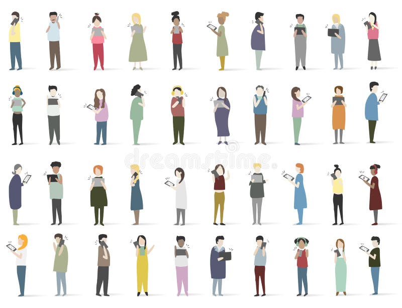 Vector Set of Illustrated People Stock Vector - Illustration of society ...
