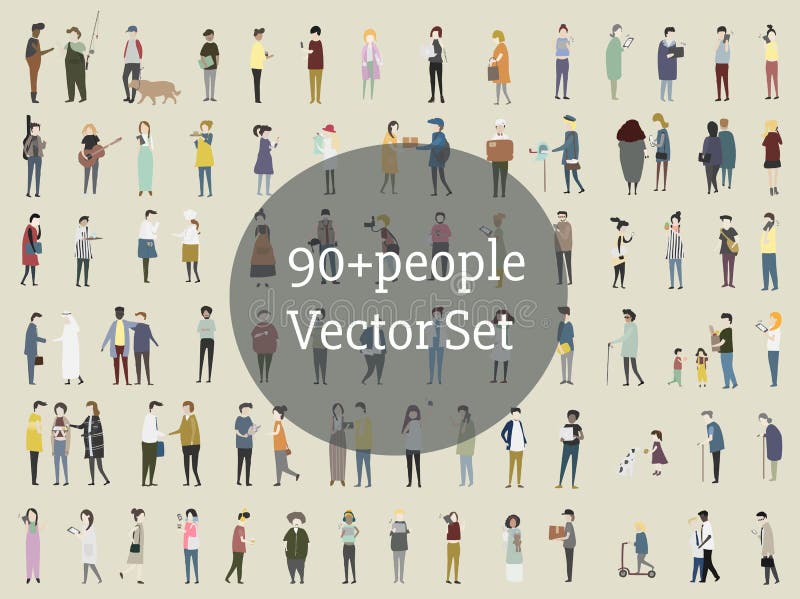Vector Set of Illustrated People Stock Vector - Illustration of ...