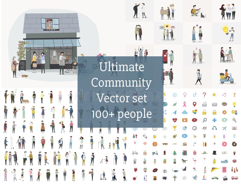 Vector Set of Illustrated People Stock Vector - Illustration of social ...