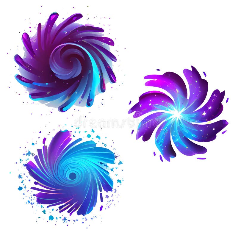 Vector Set Illustration in Cartoon Style of Magic Swirl Stock Vector ...