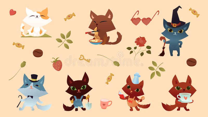 Cute Little Fox Looking Up. Cartoon Vector Illustration Stock Vector ...