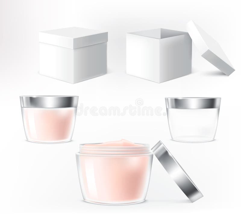 Vector Set of Illustrations for Cosmetics Containers. Stock Vector ...
