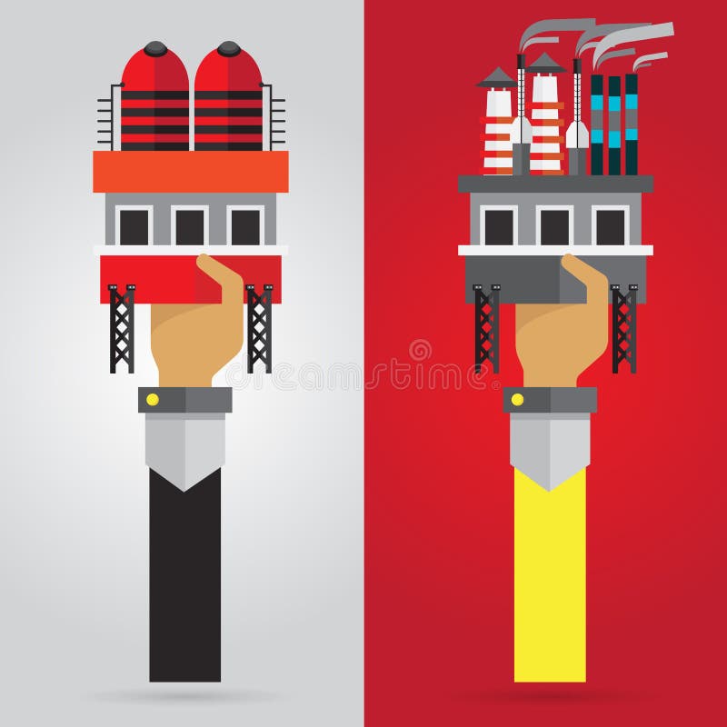 Vector Set Industrial Smoke Environmental Arm and Hand Stock Vector ...