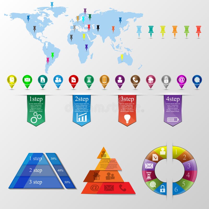 The Vector Set of Info Graphic Elements Stock Vector - Illustration of ...