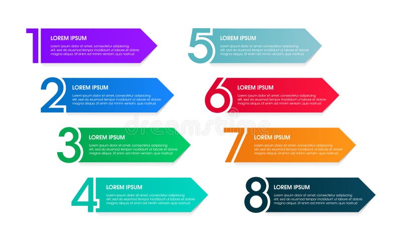 Vector Set of Infographic Elements for Numbering Labels of the Steps of ...