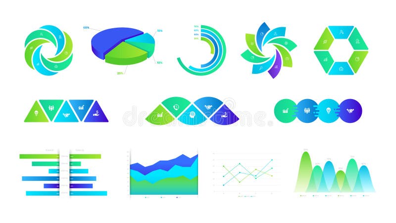 Vector Set of Infographic Elements, Pie Charts, Cycle Diagrams and Other Abstract Elements Stock ...